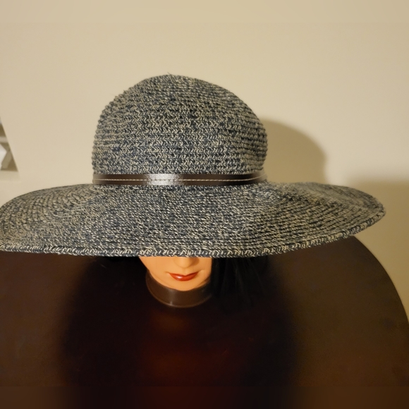 unknown | Accessories | Widebrimmed Denim Colored Straw Hat | Poshmark